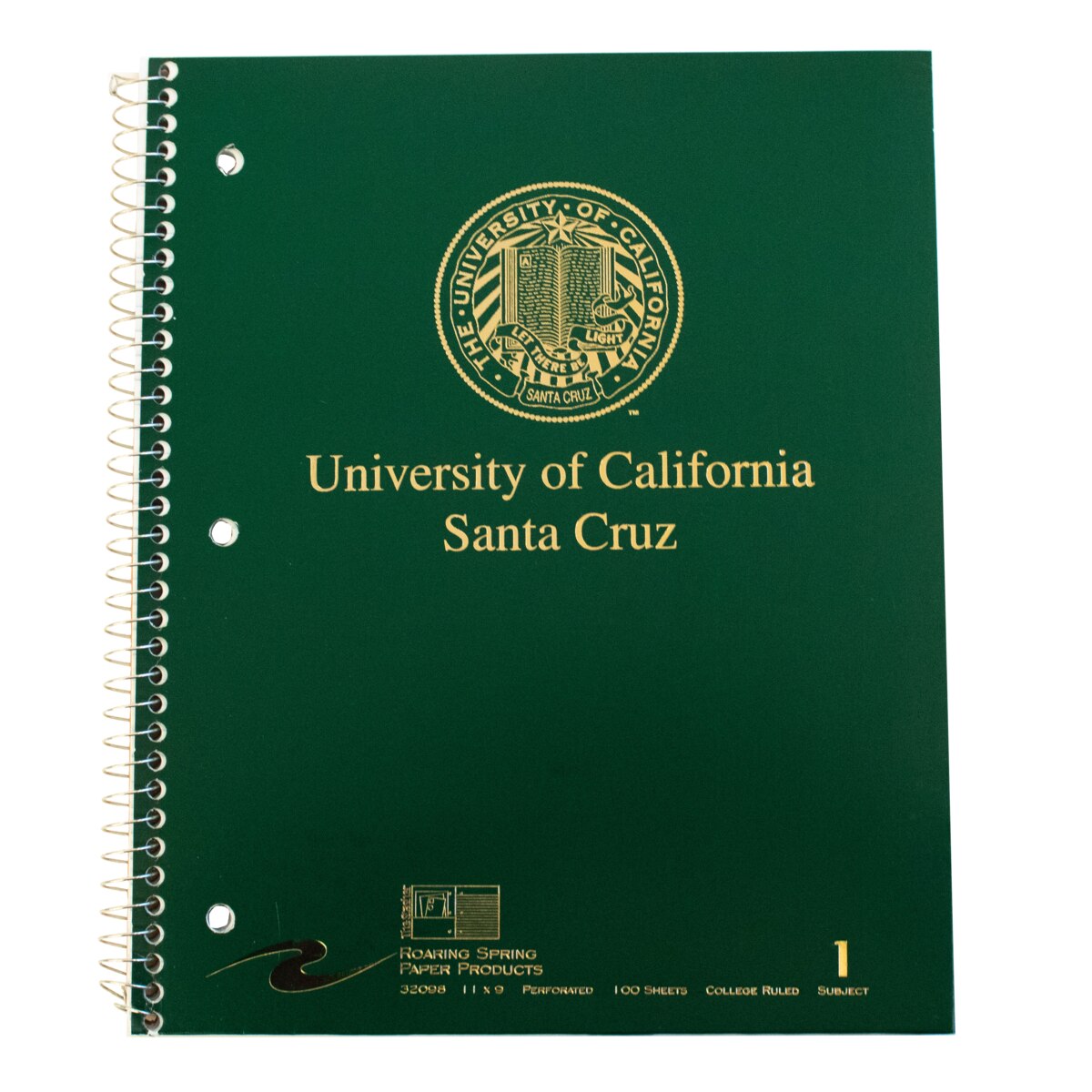 UCSC Seal 1-Sub Green Notebook